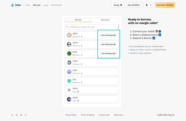 Introducing: Teller Borrower Rewards — Earn While Borrowing